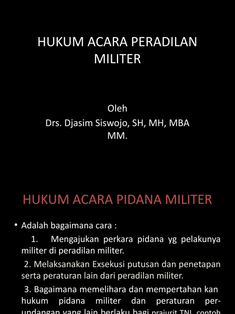 Hukum Acara Pidana Militer | PDF | Ilmu Sosial