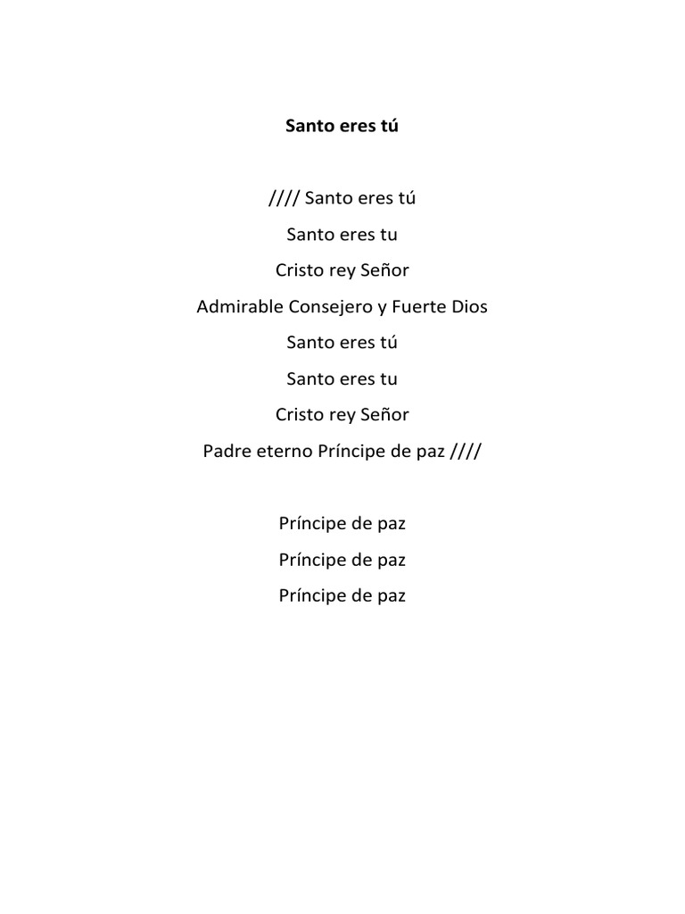 Santo Eres Tú | PDF