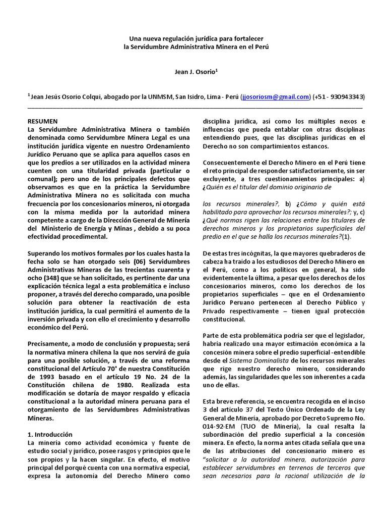 Jean J. Osorio - Una Nueva Regulación Jurídica para Fortalecer La ...