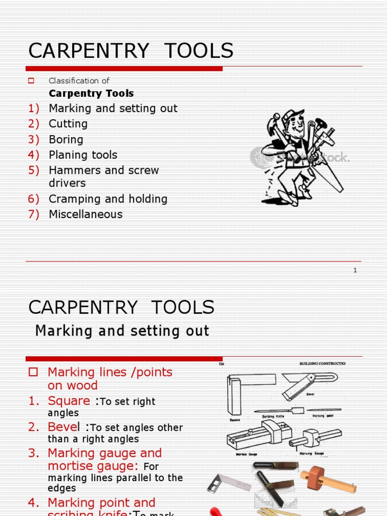 Carpentry Tools | PDF | Screw | Tools