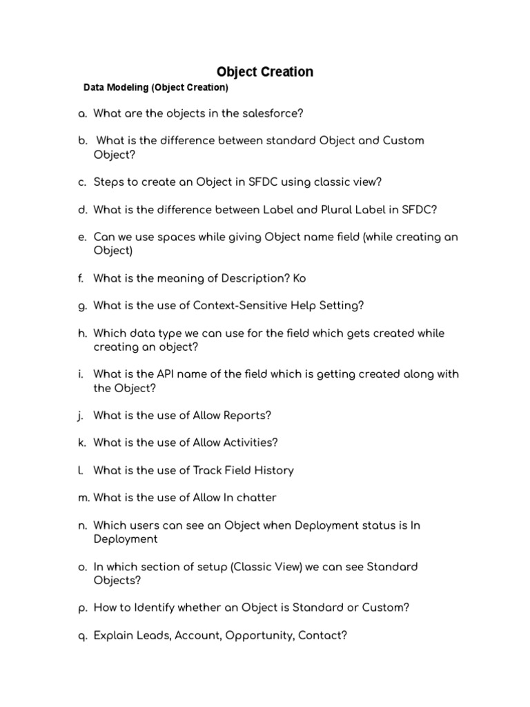 1 Object Creation Mock Questions | PDF