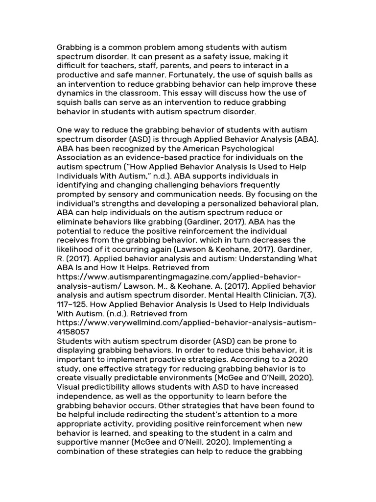 Grabbing | PDF | Autism Spectrum | Autism