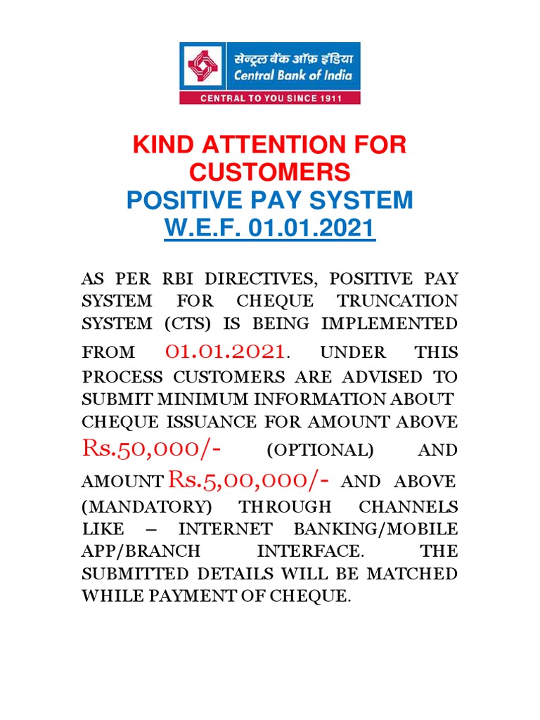 Positive Pay System | PDF