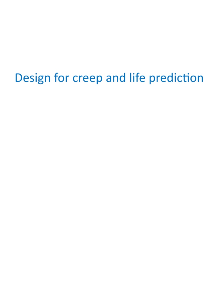 Creep Life Prediction Techniques | PDF | Creep (Deformation) | Fracture