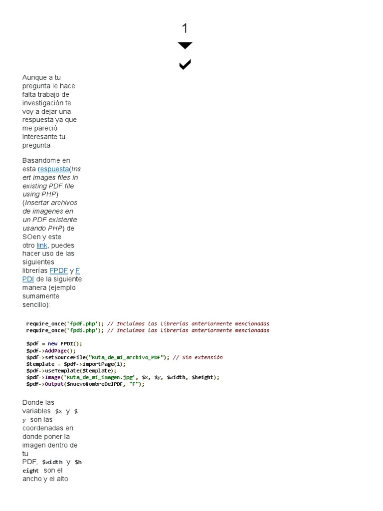 Agregar Una Imagen en Un Archivo PDF Existente Con PHP - Stack Overflow en Español | PDF