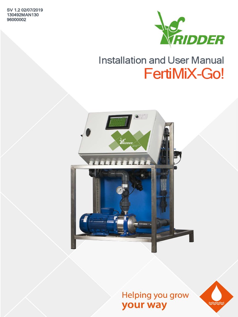 130492MAN130 Installation and User Manual FertiMiX-Go! en | PDF | Pump | Water