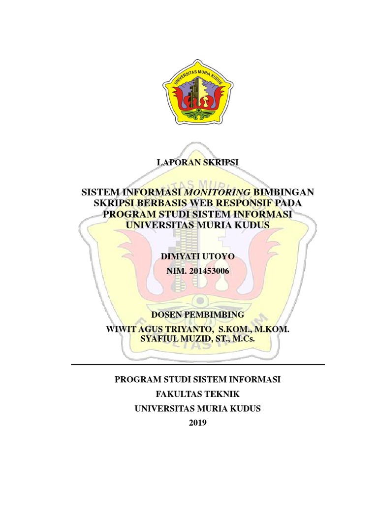 Sistem Informasi Monitoring Bimbingan Skripsi Berbasis Web Responsif Pada Program Studi Sistem ...