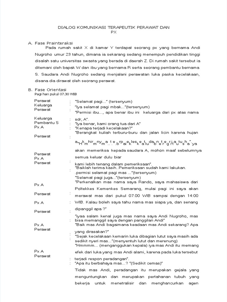 Komunikasi Terapeutik Perawat dan Pasien di Rumah Sakit | PDF