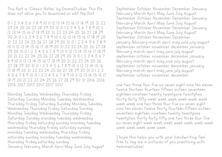 50 Classic Notes Handwriting | PDF