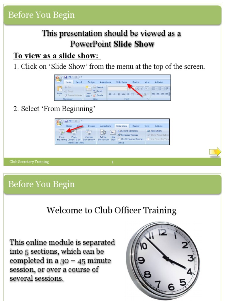 Club Secretary Training | PDF
