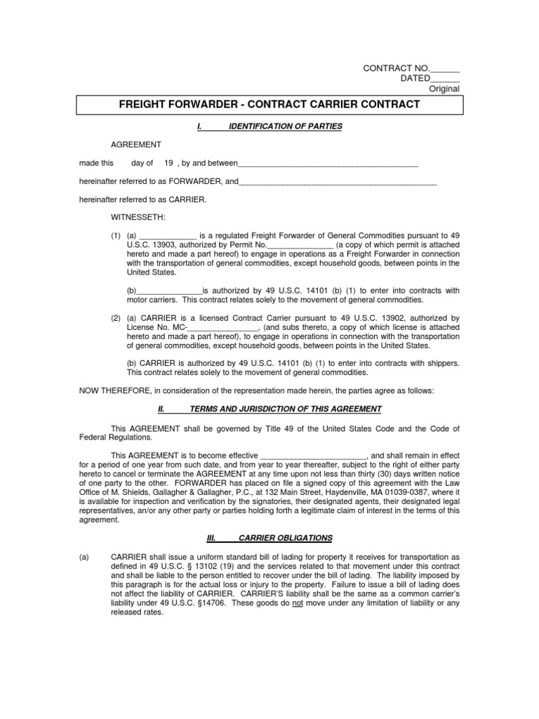Contoh Agreement Forwading 01 | PDF | Bill Of Lading | Cargo
