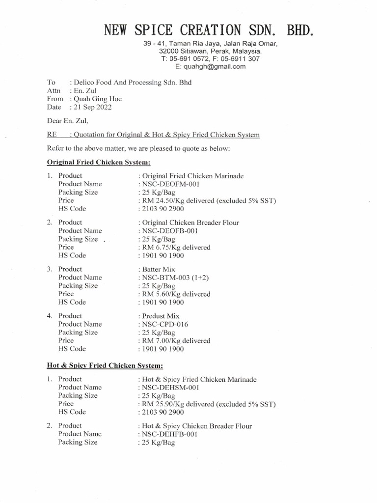 Delico Quote Ayam Crispy | PDF | Food Industry | Food And Drink Preparation