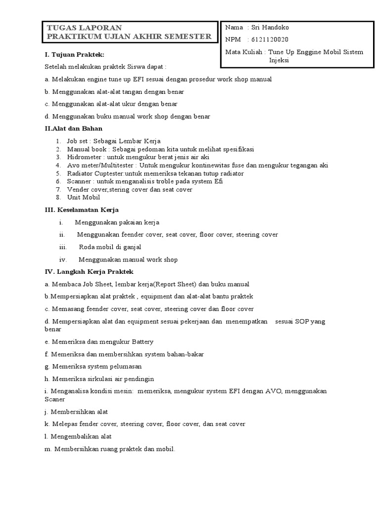 Tugas Laporan Praktikum Ujian Akhir Semester: I. Tujuan Praktek | PDF
