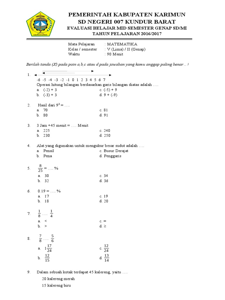 Soal Matematika Kelas V | PDF