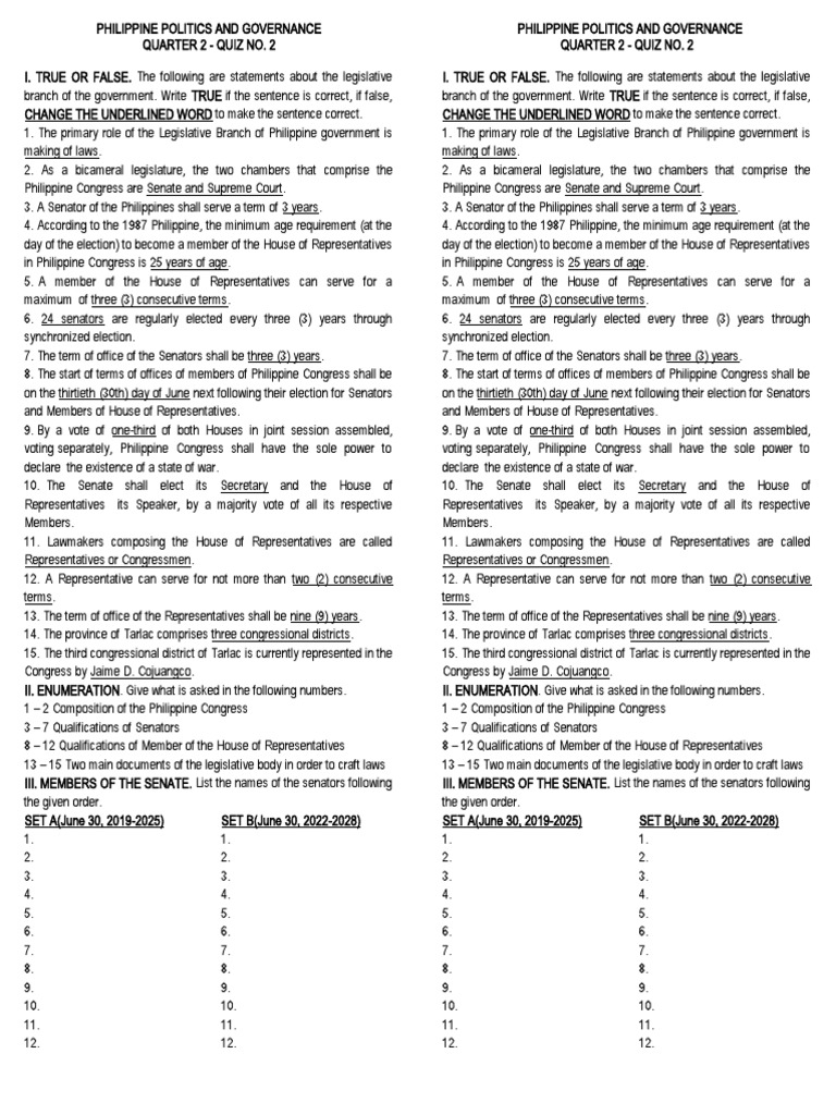 PPG Q2 Quiz 2 | PDF | United States Congress | American Government