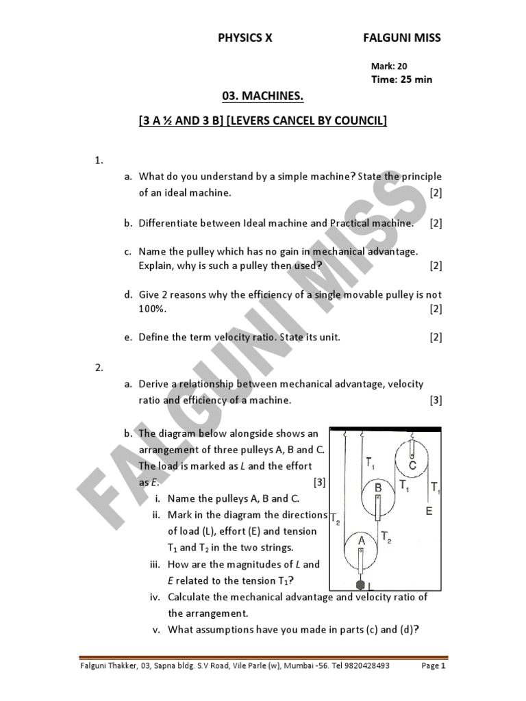 Physics - Machine | PDF | Machines | Manufactured Goods