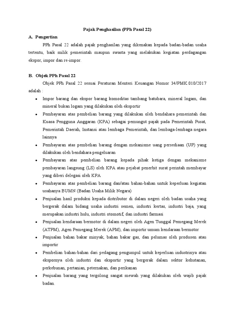 PPH 22 | PDF | Pengelolaan Keuangan & Uang