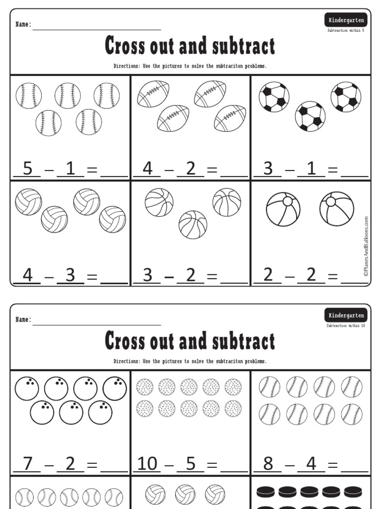 Subtraction Within 10 Kindergarten | PDF