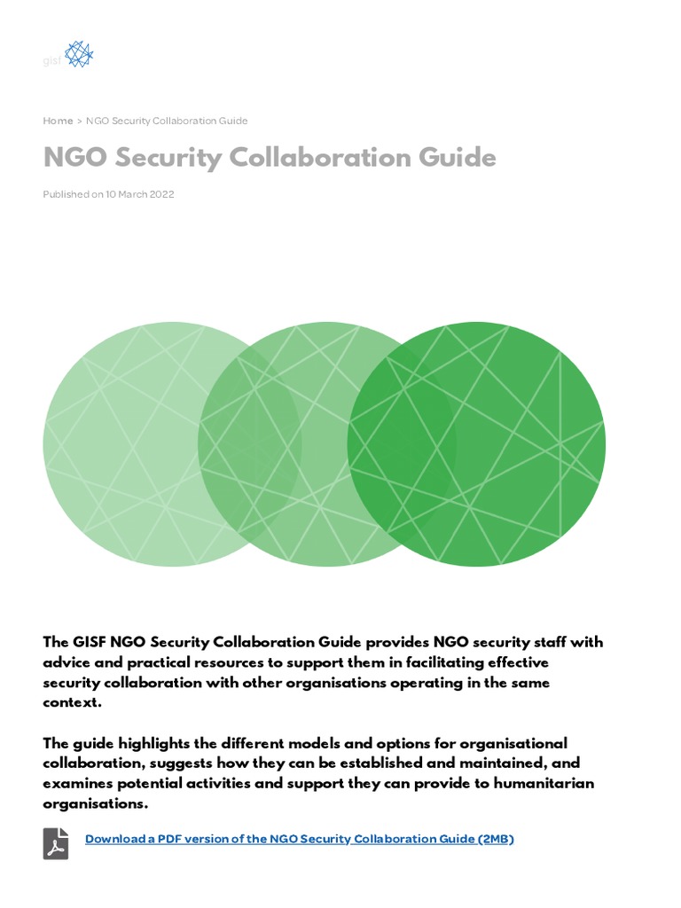 NGO Security Collaboration Guide | PDF | Non Governmental Organization ...