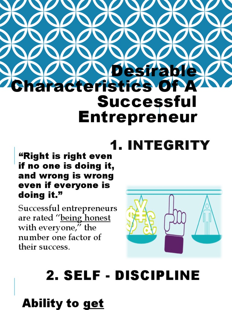 Desirable Characteristics of A Successful Entrepreneur | PDF