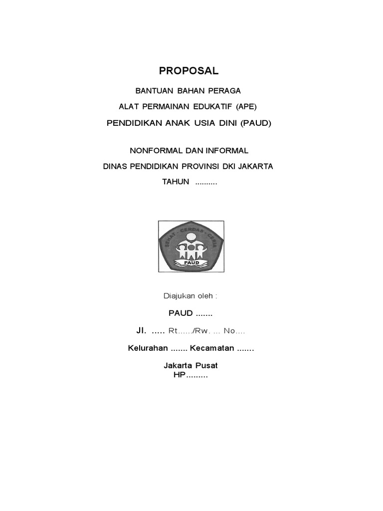 Proposal Bantuan PAUD | PDF