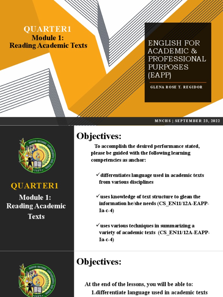 Eapp Q1-Module 1 | PDF | Citation | Linguistics
