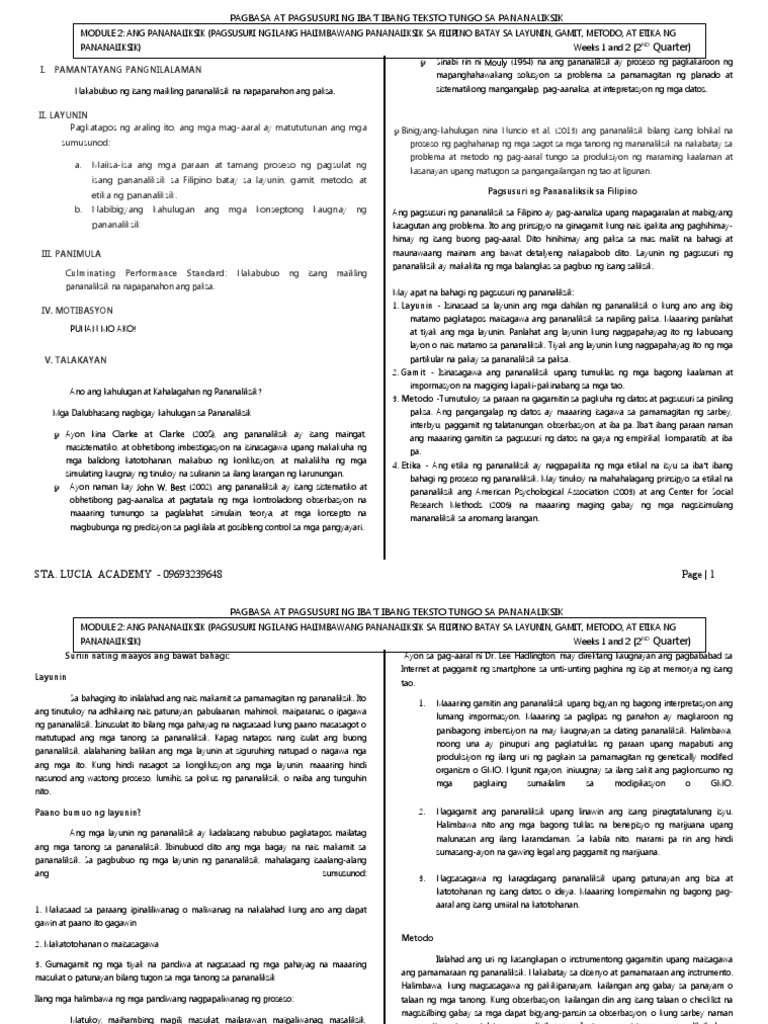 Weeks 1-2 Module | PDF