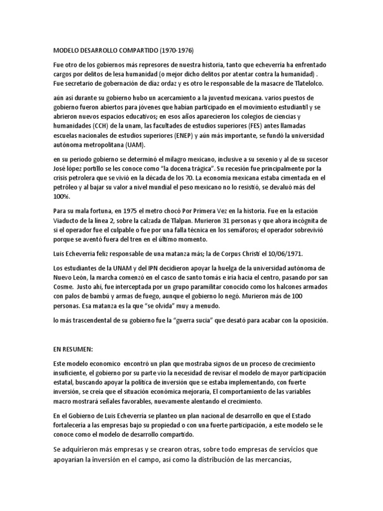 Modelo Desarrollo Compartido | PDF | Economias
