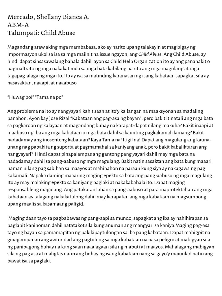Child Abuse | PDF