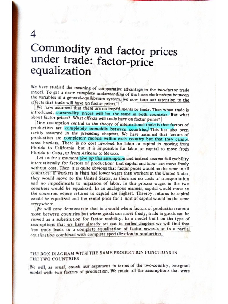 Factor Price Equalization-Bo Sodersten | PDF