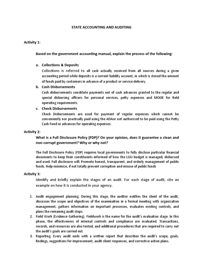 State Accounting and Auditing | PDF | Audit | Business