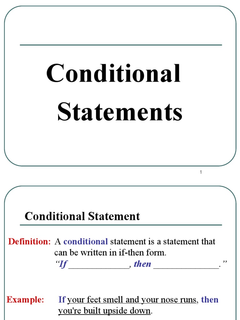 Conditional Statement | PDF | If And Only If | Logic