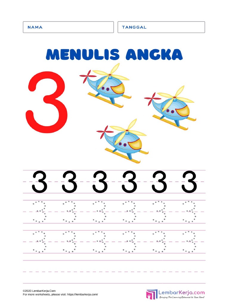 Menulis Angka 3 | PDF