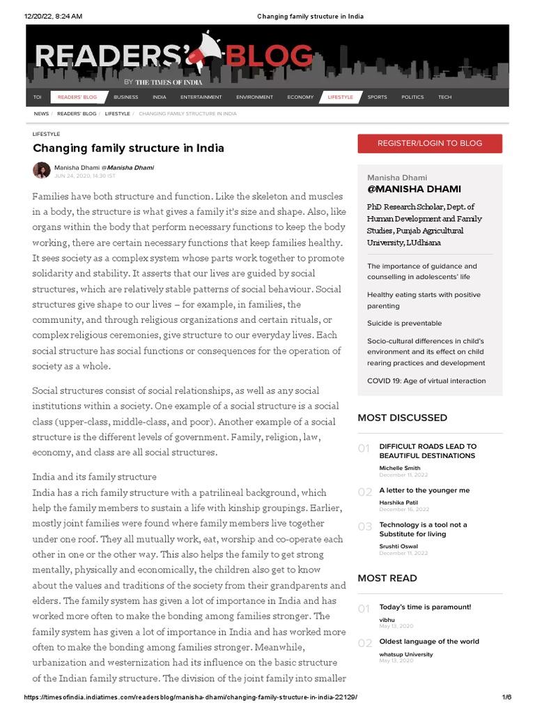 Evolving Family Structures in India | PDF | Family | Marriage