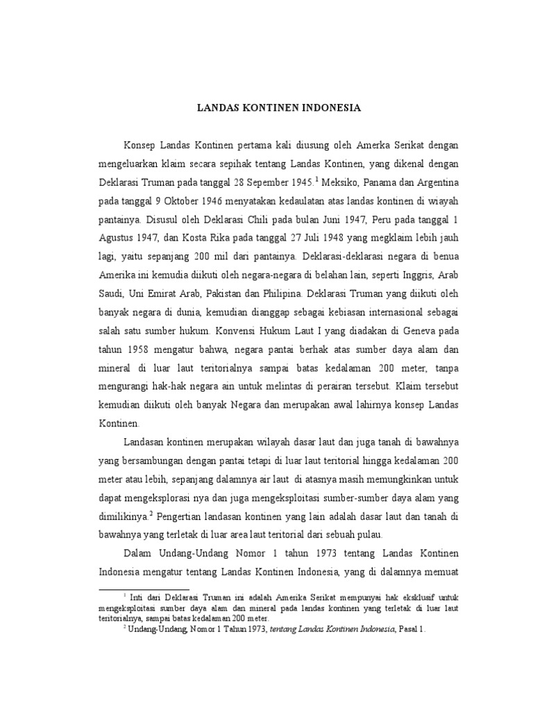 Landas Kontinen Indonesia dan Hukum Laut | PDF