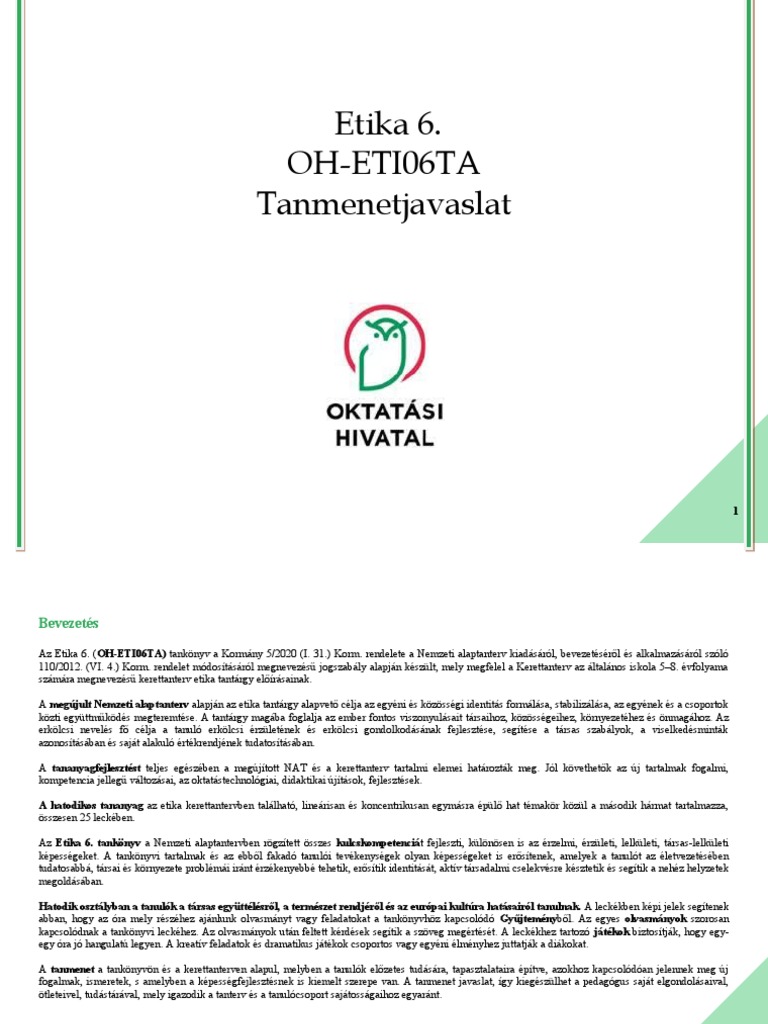 OH-ETI06TA Etika 6 Tanmenet | PDF