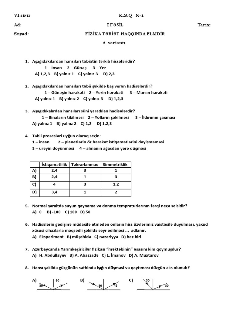 Fizika Test VI | PDF