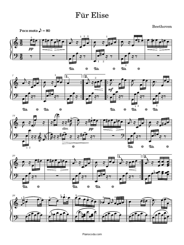Für Elise - Beethoven | PDF | Für Elise | Classical Compositions