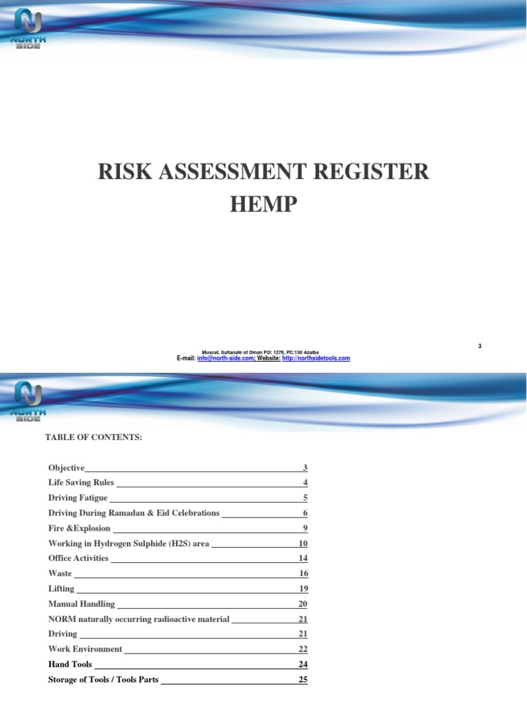 Risk Assessment Register HEPM 2021 (1) | PDF | Personal Protective ...