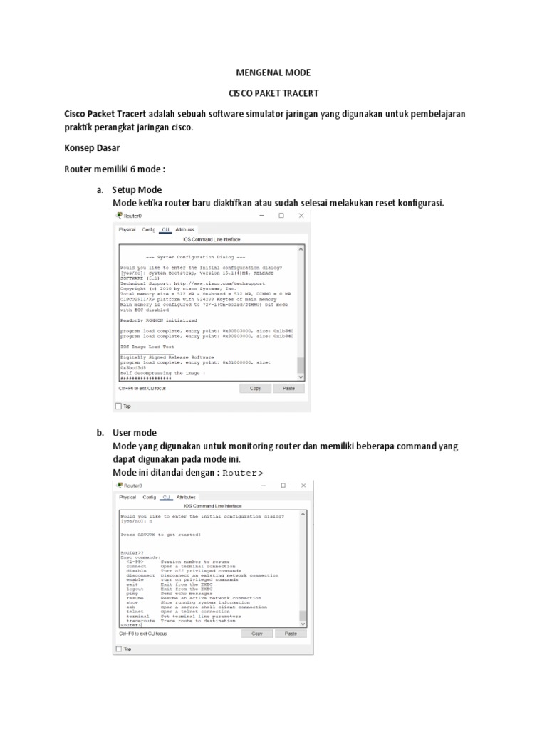 Konfigurasi Dasar Cisco Paket Tracert | PDF | Komputer