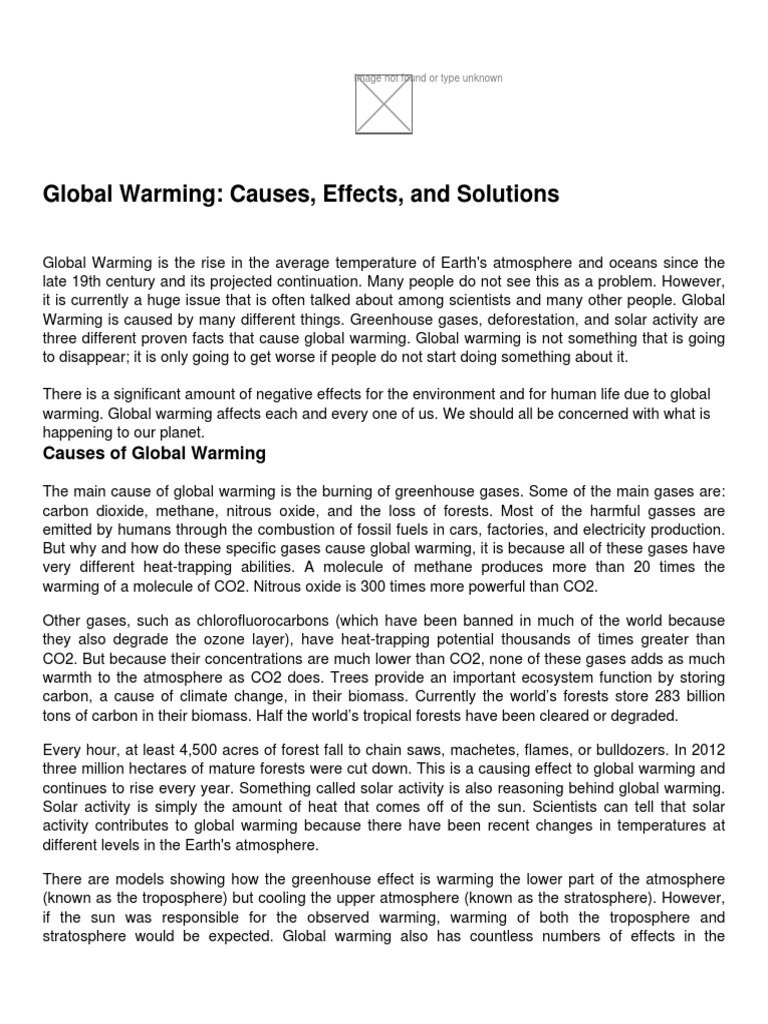 Global Warming Causes, Effects, and Solutions | PDF | Climate Change ...