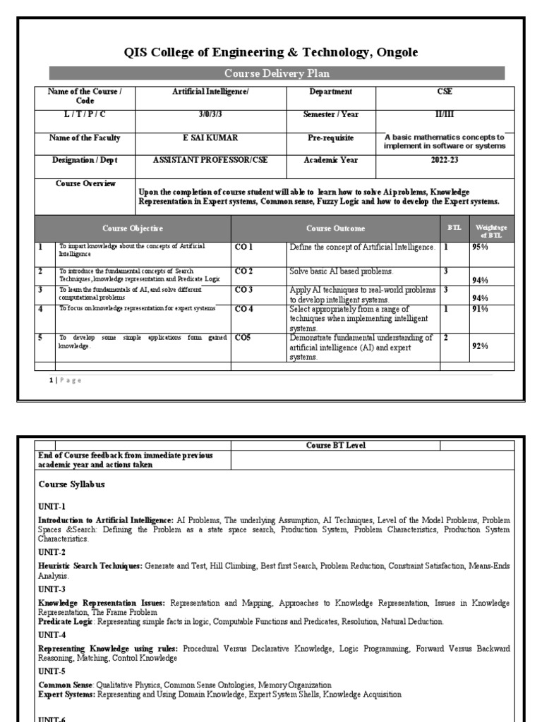 CDP Finalized Format AI | Download Free PDF | Engineering | Knowledge Representation And Reasoning