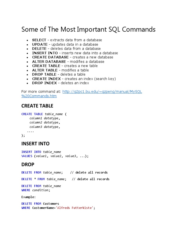 Lab 1- Notes MySQL | PDF
