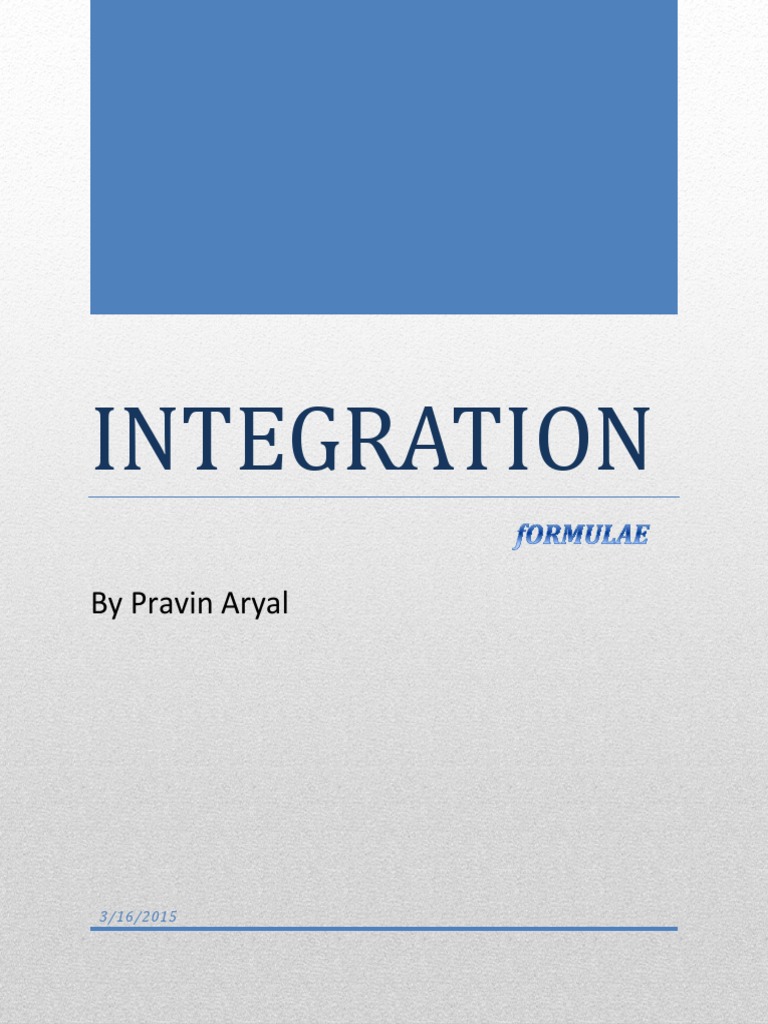 Integration Formulas | PDF | Integral | Discrete Mathematics