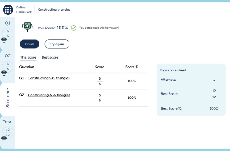 MyiMaths Homework - Constructing Triangles | PDF