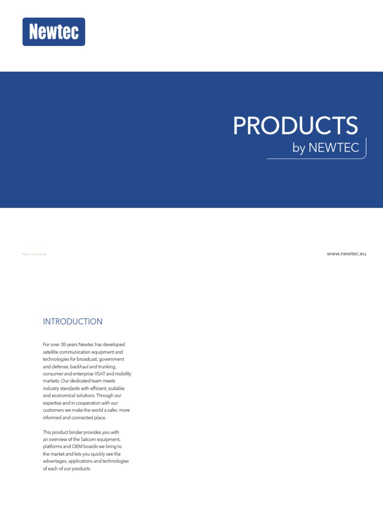 Products by Newtec (PDFDrive) | PDF | Modem | Computer Network