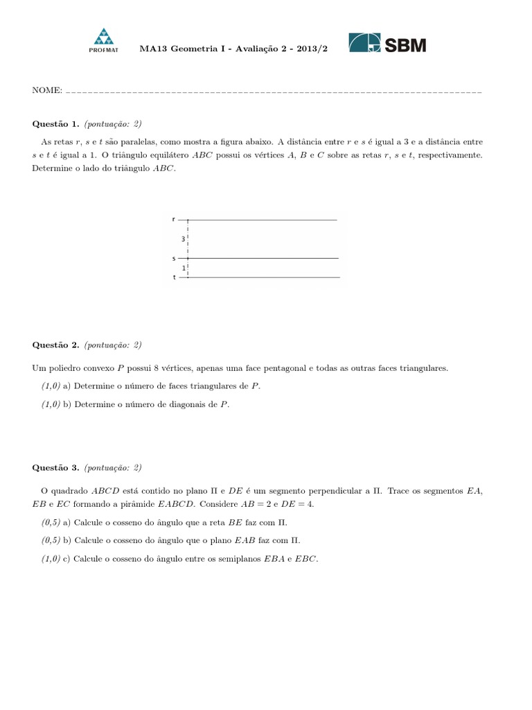 Ma13 Av2 2013 | PDF | Métodos e Materiais de Ensino
