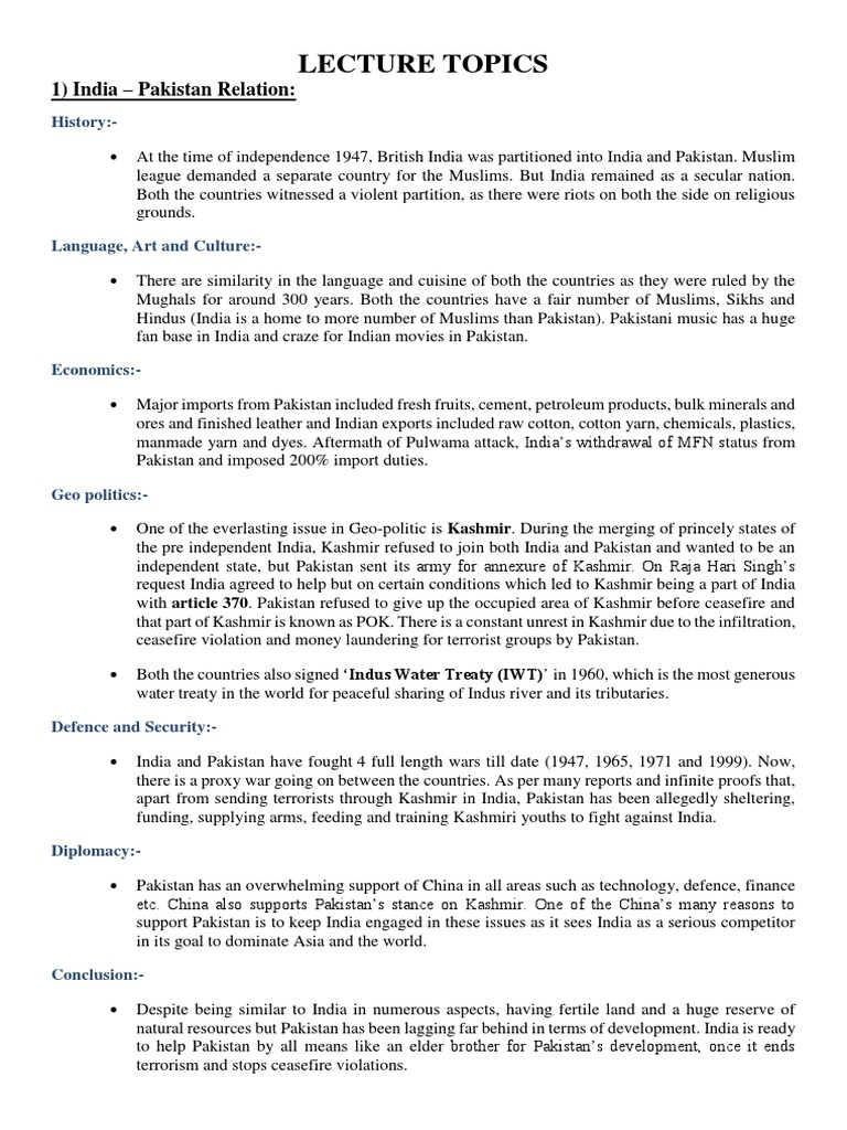 Lecturette Topics | PDF | Nato