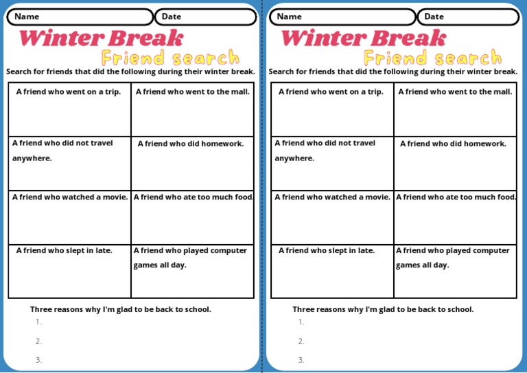 Winter Break Friend Search | PDF