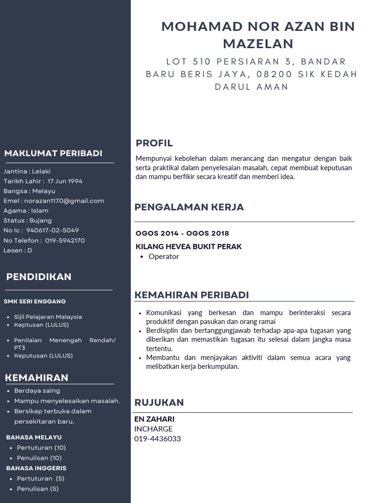 Black and Green Simple Modern Resume | PDF